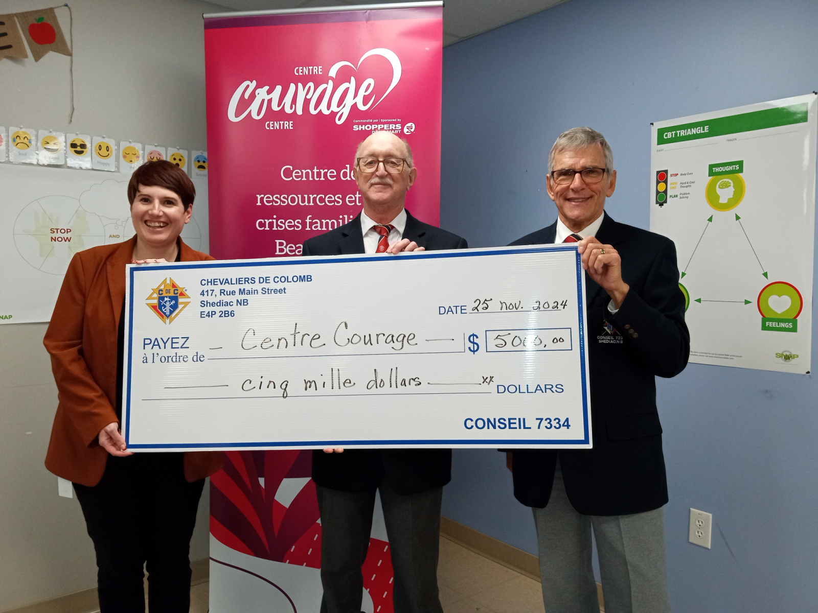 Communauté - Don des Chevaliers de Colomb au Centre Courage - Le Moniteur Acadien